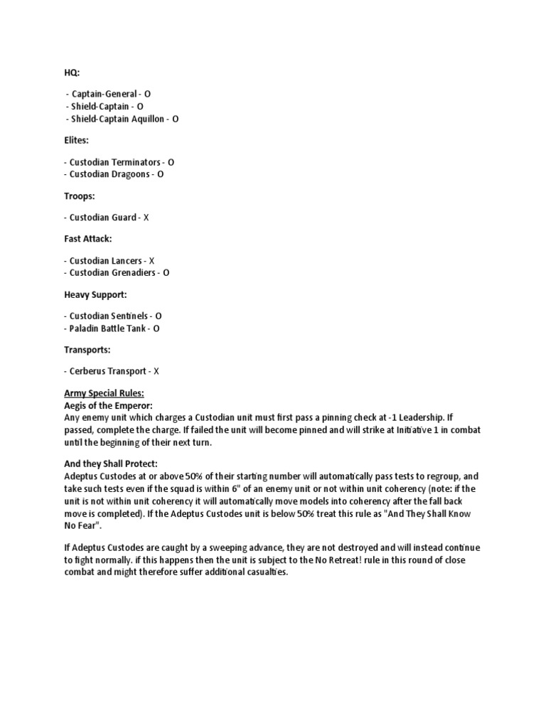 Adeptus Custodes Codex | PDF | Military | Armoured Fighting Vehicles