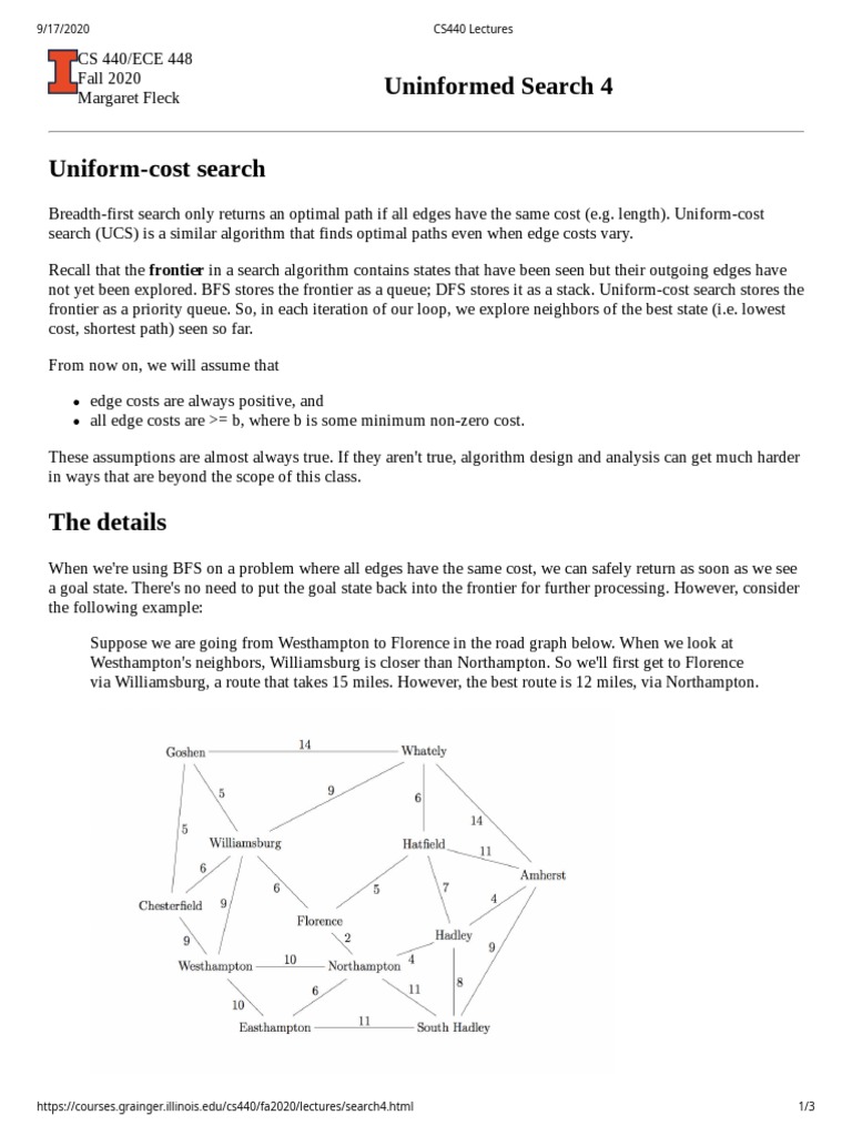 Uninformed Search 4 Uniform-Cost Search | PDF | Mathematical Logic | Discrete Mathematics