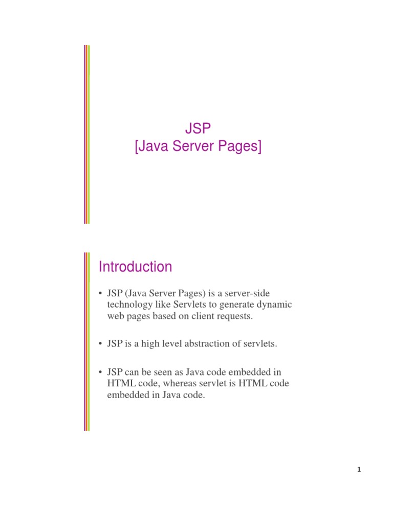 JSP (Java Server Pages) Is A Server-Side | PDF | Java Server Pages | Java Servlet