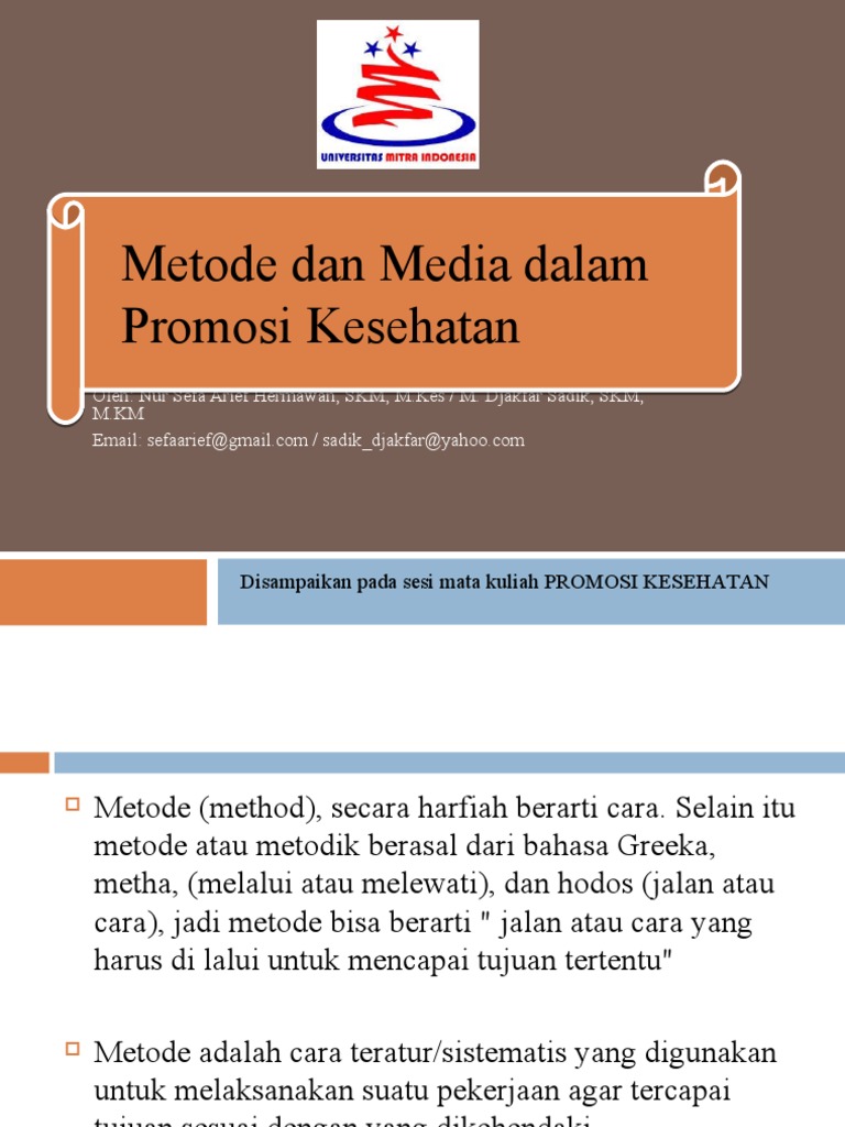 Metode Dan Media Promkes | PDF