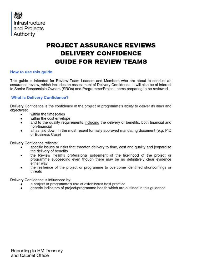 Project Delivery Confidence Guide | PDF | Governance | Risk
