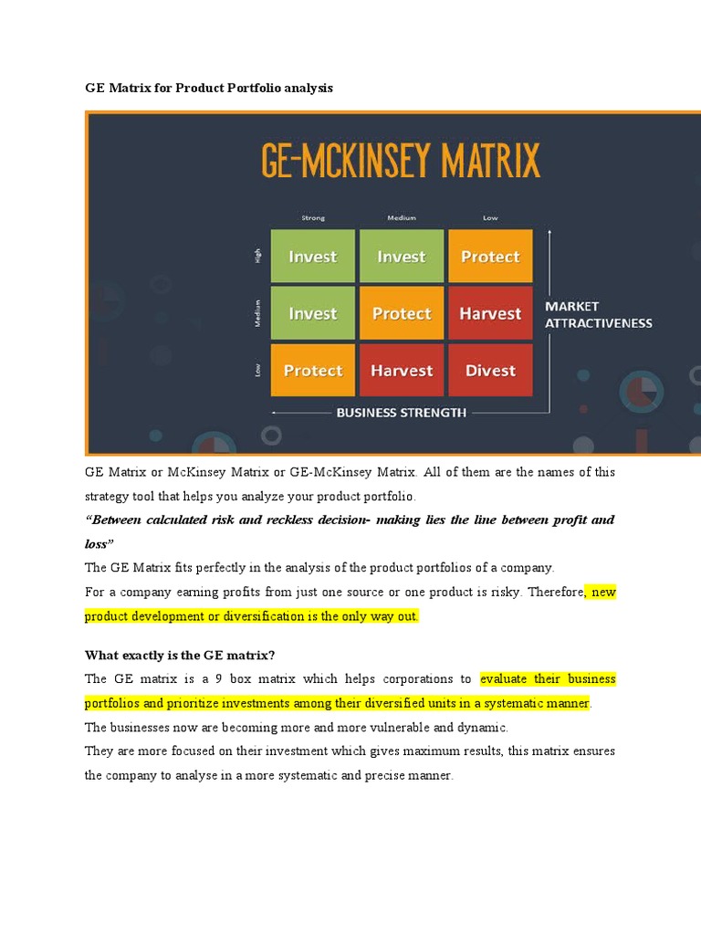 GE Matrix For Product Portfolio Analysis | PDF | Brand | Retail