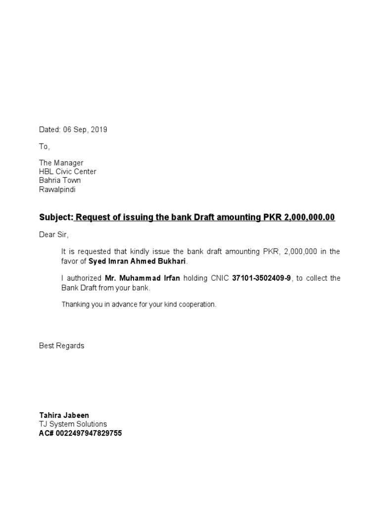 Bank Letter | PDF