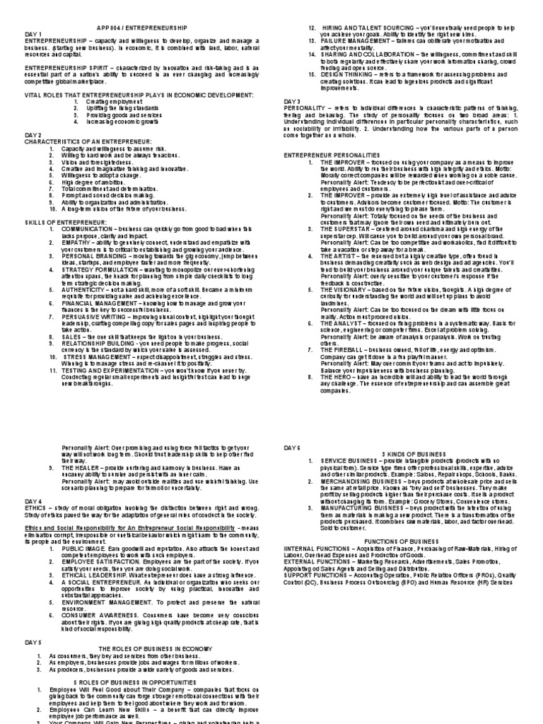 App 004 Entrepreneurship | PDF | Entrepreneurship | Employment