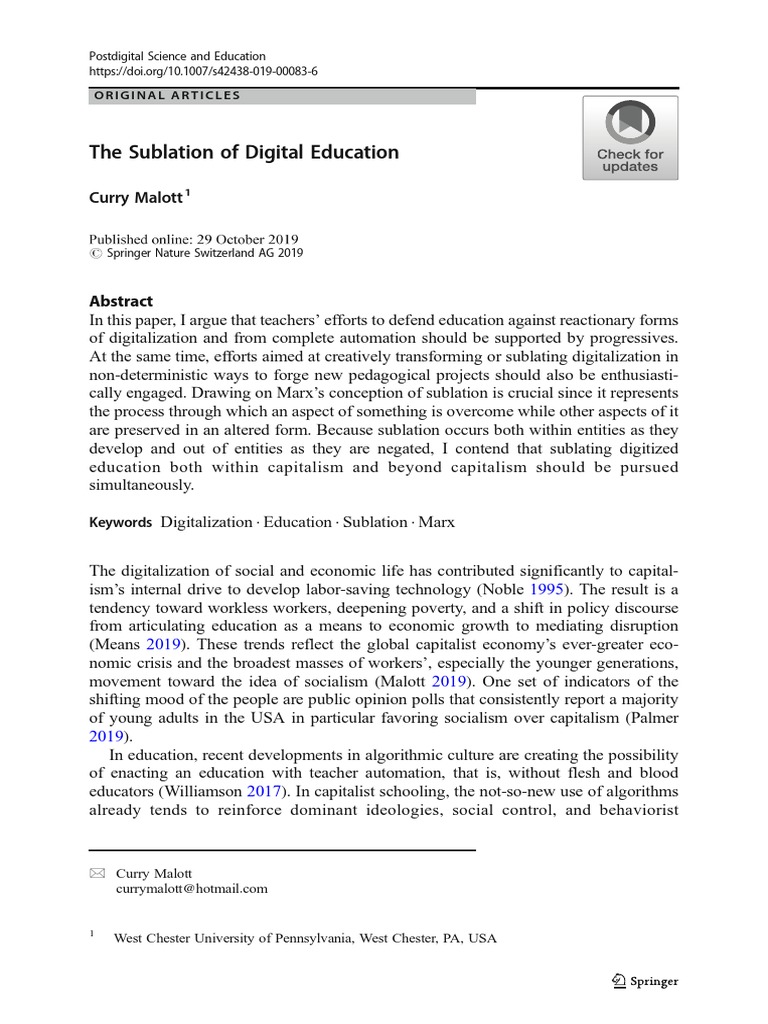 The Sublation of Digital Education PDF | PDF | Capitalism | Labour ...