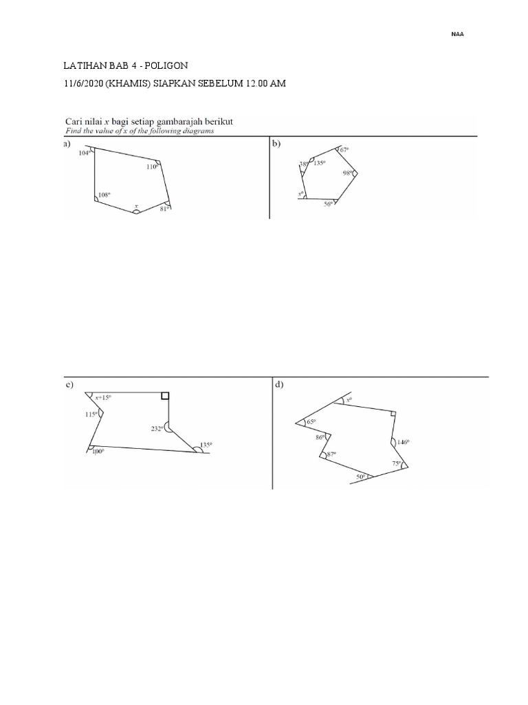Latihan Bab 4 Poligon | PDF
