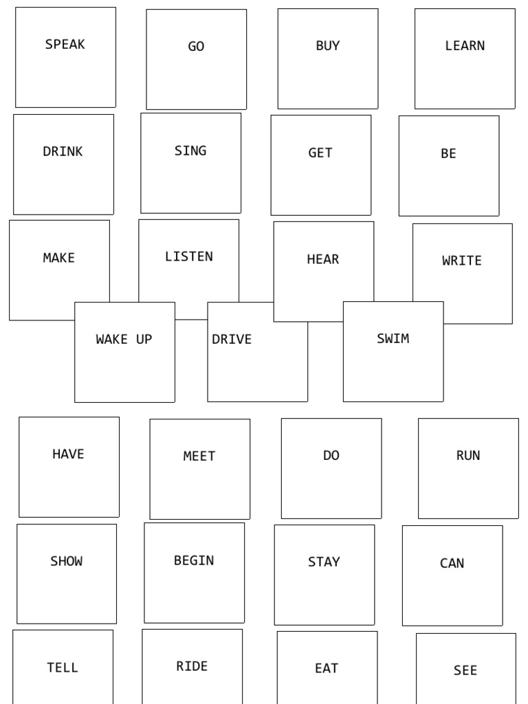 Verbs Memory Game | PDF