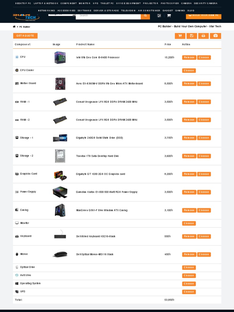 PC Builder - Build Your Own Computer - Star Tech | PDF | Personal ...