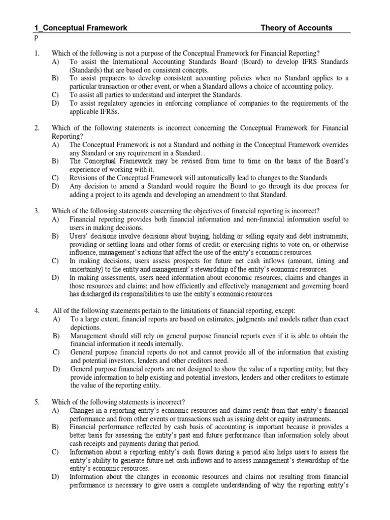 1 - Conceptual Framework Q PDF | PDF | Financial Capital | Historical Cost