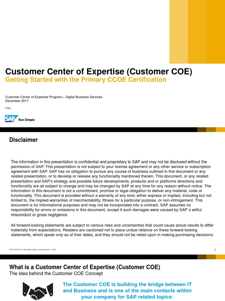 Customer Center of Expertise (Customer COE) : Getting Started With The ...
