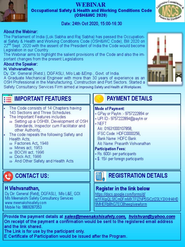 OSH&WC Flyer PDF | PDF | Occupational Safety And Health | Government
