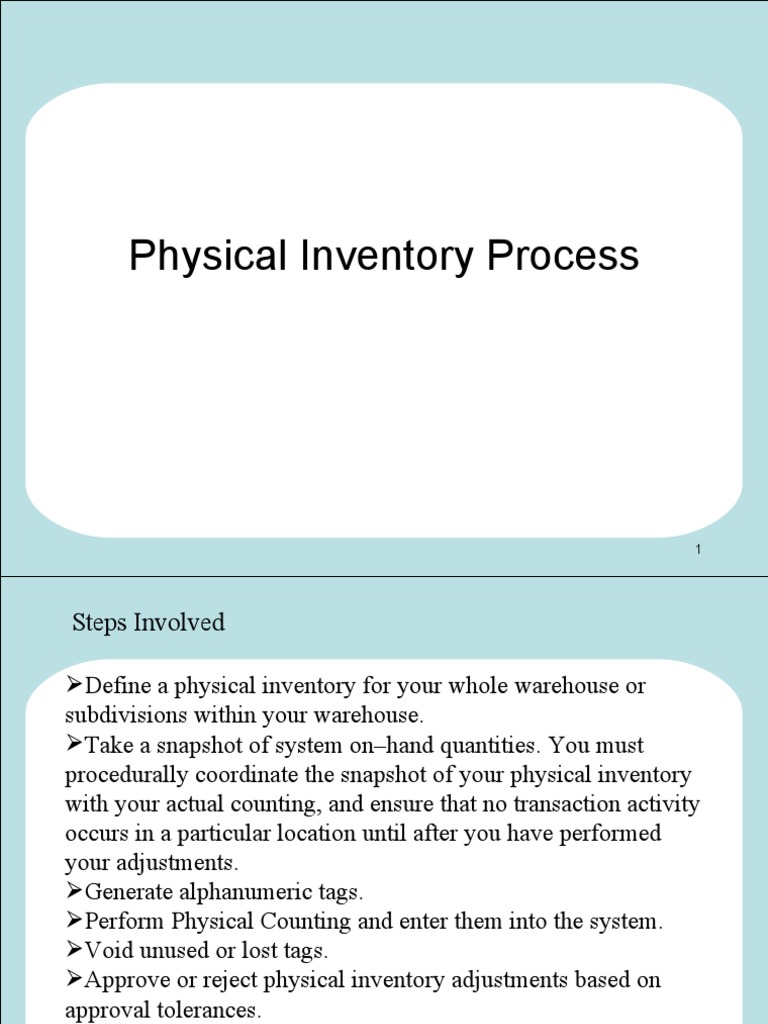 Physical Inventory | PDF | Accuracy And Precision | Inventory