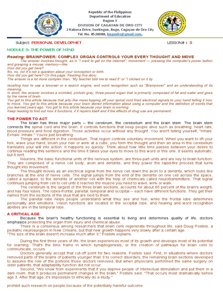 Perdev Week 1 - Lesson 5 | PDF | Dendrite | Brain
