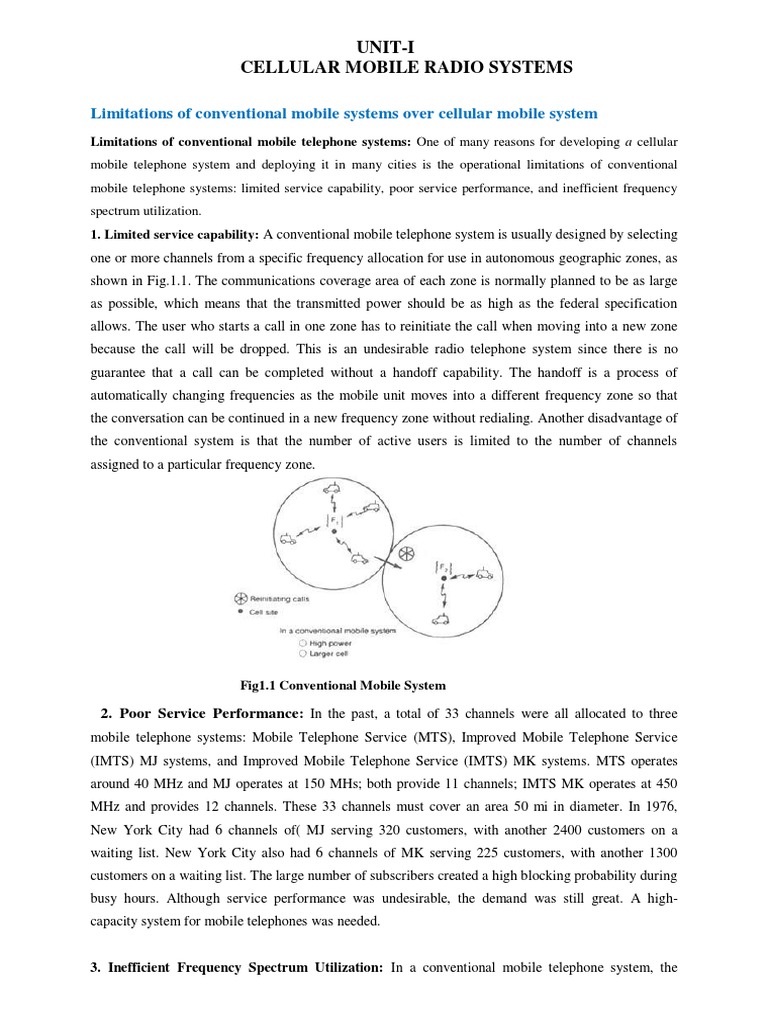 Limitations of Conventional Mobile Systems Over Cellular Mobile System ...