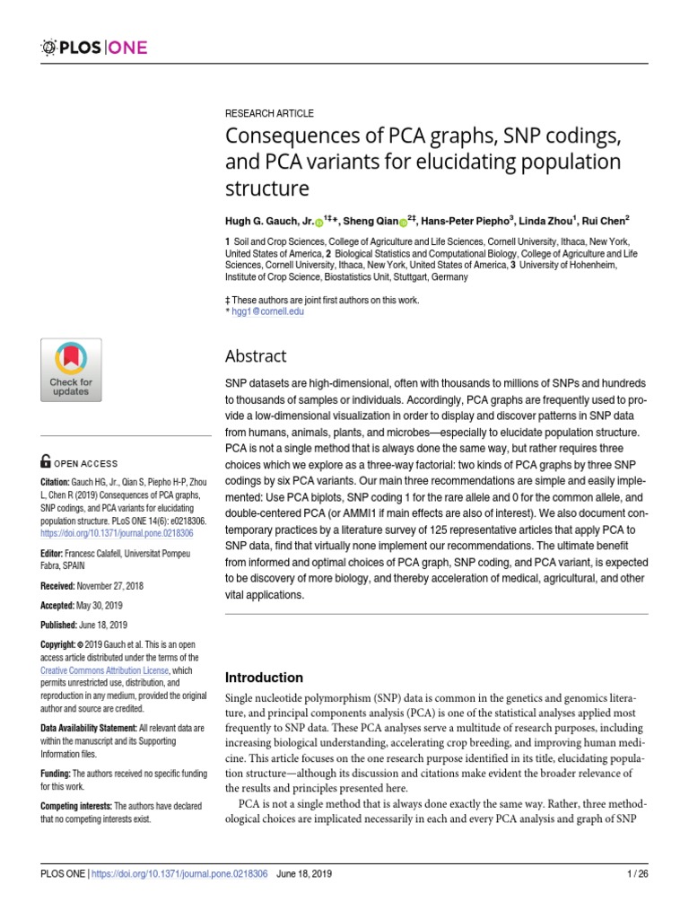 Consequences of PCA Graphs, SNP Codings, and PCA Variants For ...
