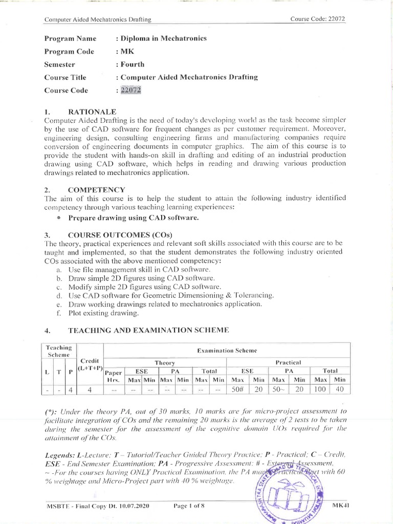 Computer Aided Mechatronics Drafting | PDF