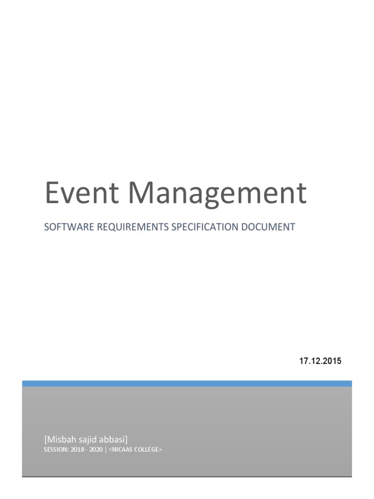 Event Management: Software Requirements Specification Document | PDF | Databases | Graphical ...