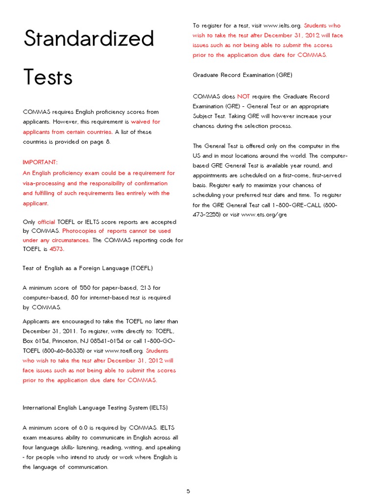 Standardized Tests: Graduate Record Examination (GRE) | PDF | Test Of ...