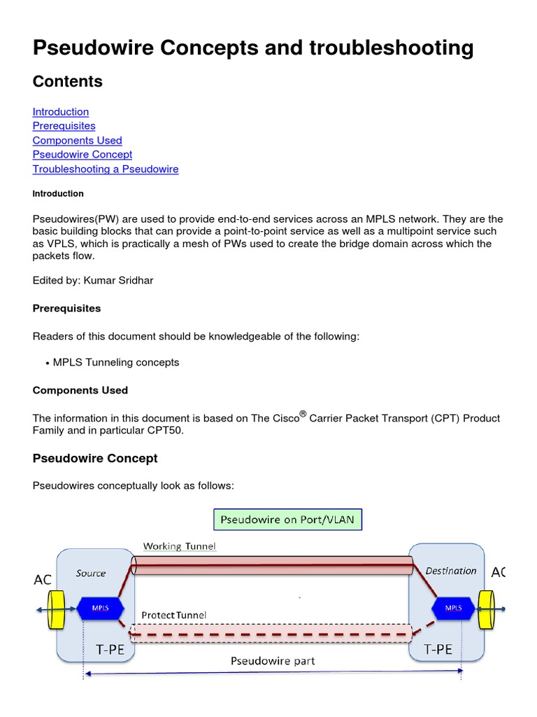 Pseudowire Concepts and Troubleshooting PDF | PDF | Multiprotocol Label ...