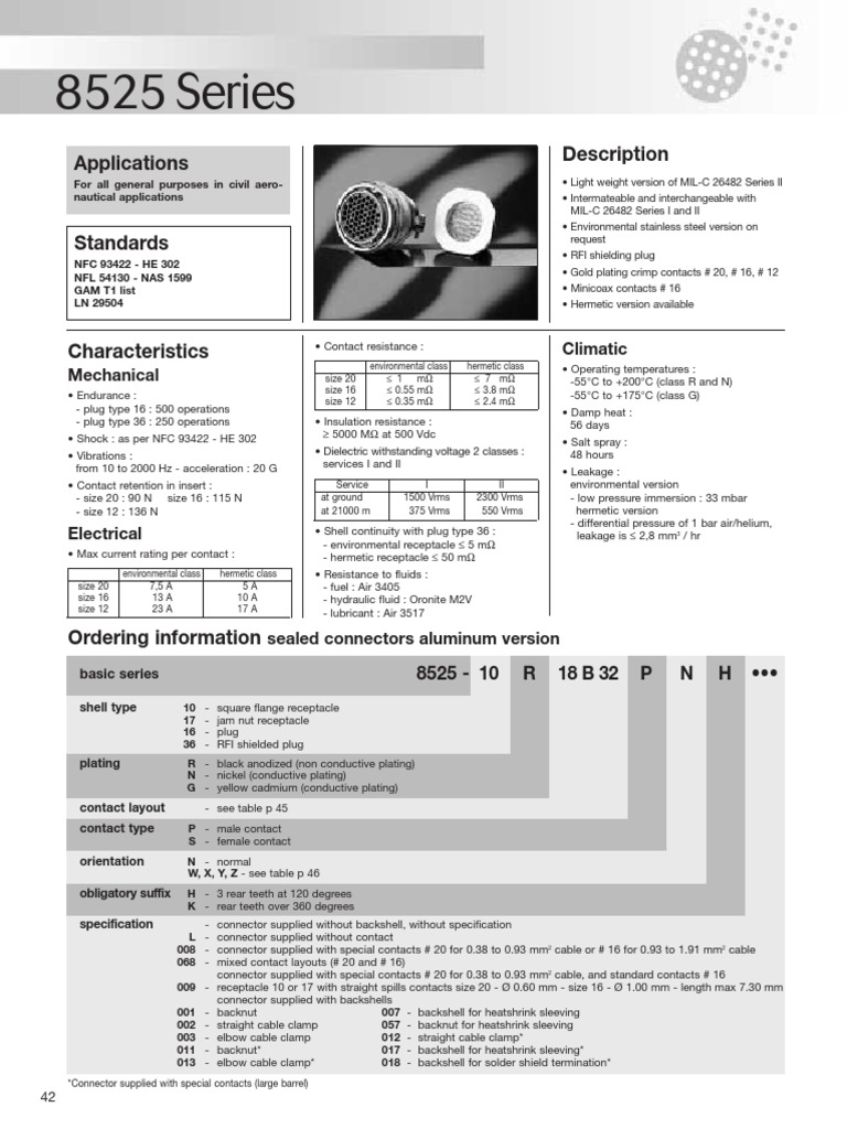 8525 Series: Applications Description | PDF | Electrical Connector ...