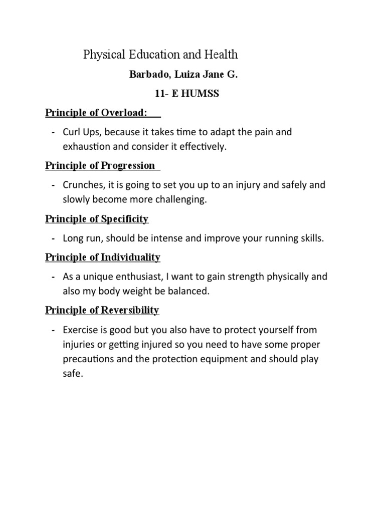 Physical Education and Health | PDF | Physical Fitness | Weight Training