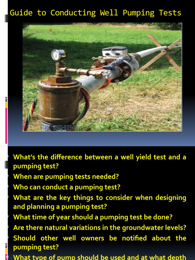 Guide To Conducting Well Pumping Tests | PDF | Aquifer | Hydrogeology