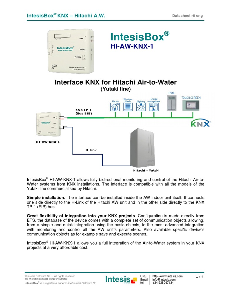 IntesisBox HI-AW-KNX-1 Datasheet Eng | PDF | Power Supply | Electrical ...