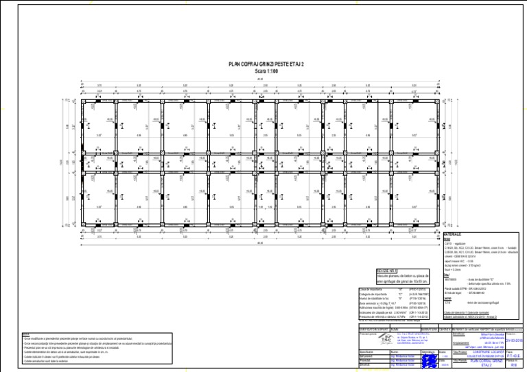 Plan Cofraj Grinzi Peste Etaj 2 Scara 1:100: Materiale | PDF