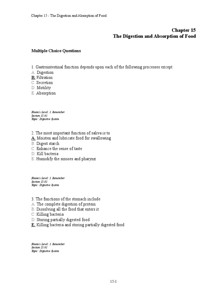 Chap 015 | PDF | Digestion | Stomach