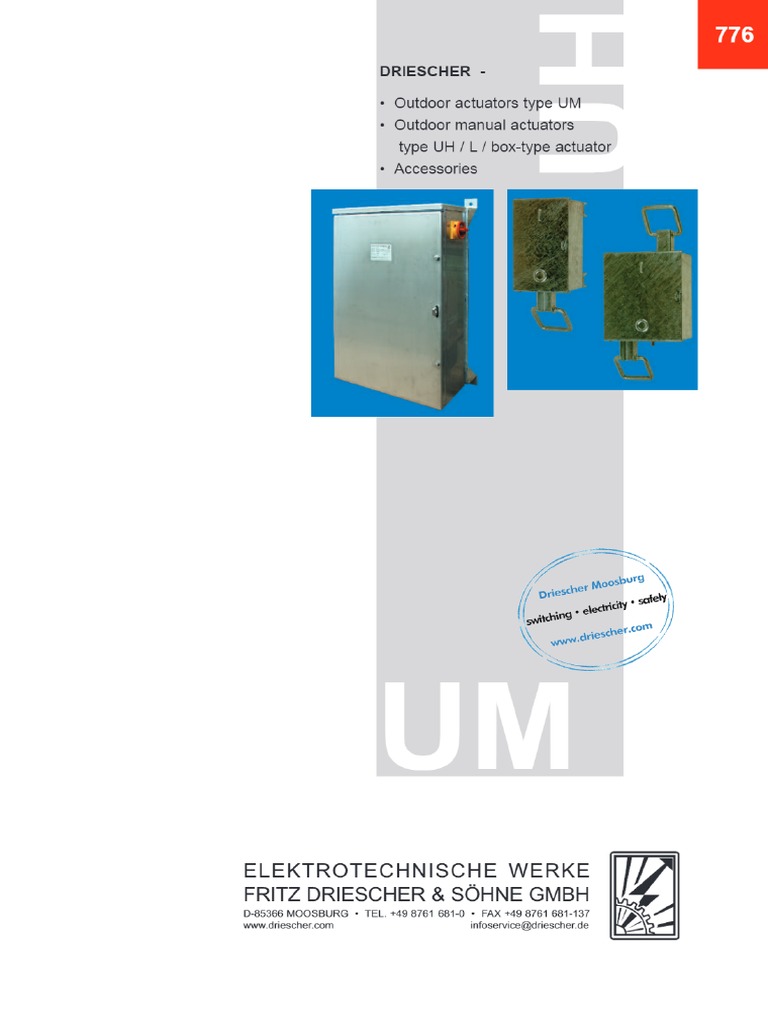 DRIESCHER - Outdoor Actuators Type UM, Outdoor Manual | PDF