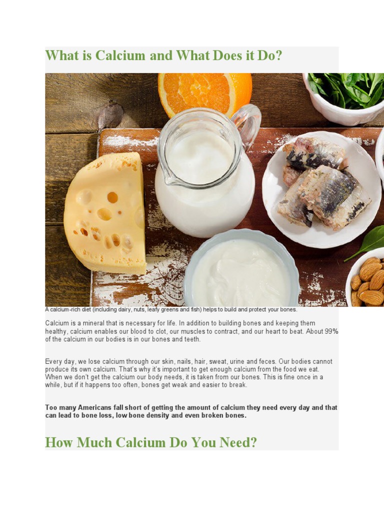 What Is Calcium and What Does It Do | PDF | Vitamin D | Dietary Supplements