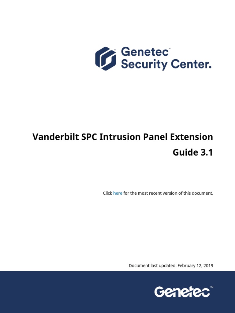 Vanderbilt SPC Intrusion Panel Extension Guide 3.1: Click For The Most ...