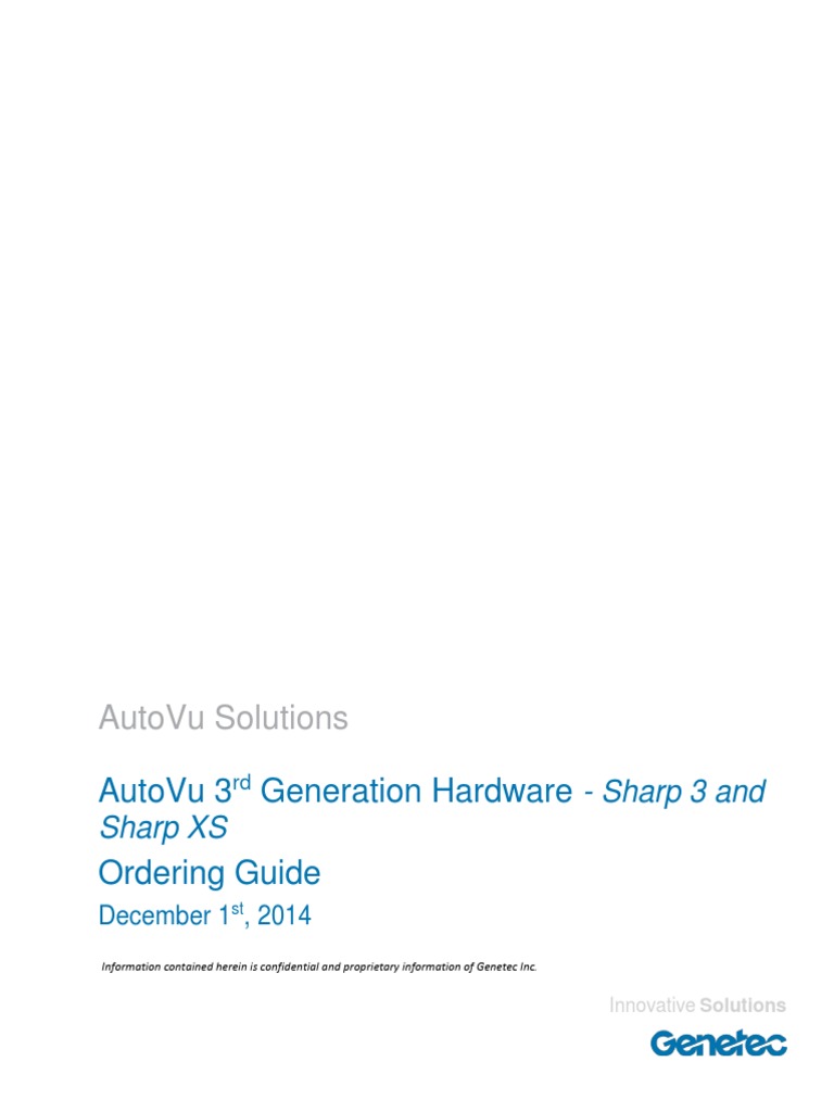 How To Quote AutoVu 3rd Generation Hardware - Sharp 3 and SharpXS ...