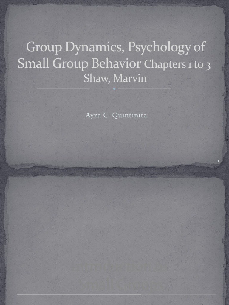 An Introduction To Small Groups | PDF | Experiment | Behavior