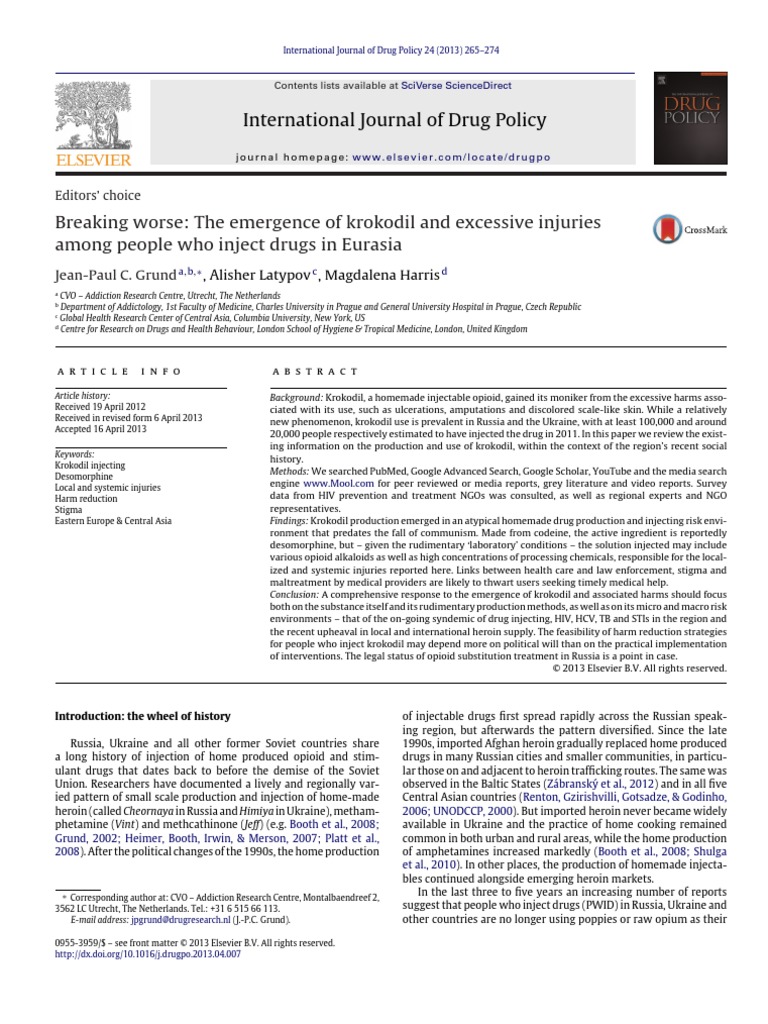 Inj Damage From Krokodil in Eurasia PDF | PDF | Heroin | Hepatitis C
