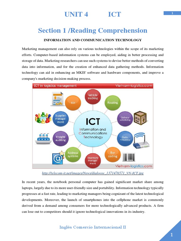 Unit 4 ICT Section 1 /reading Comprehension: Information and ...