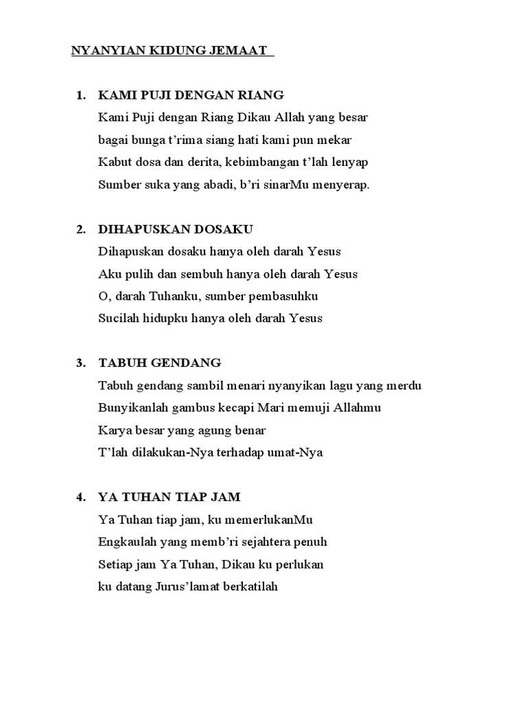 Nyanyian Kidung Jemaat | PDF