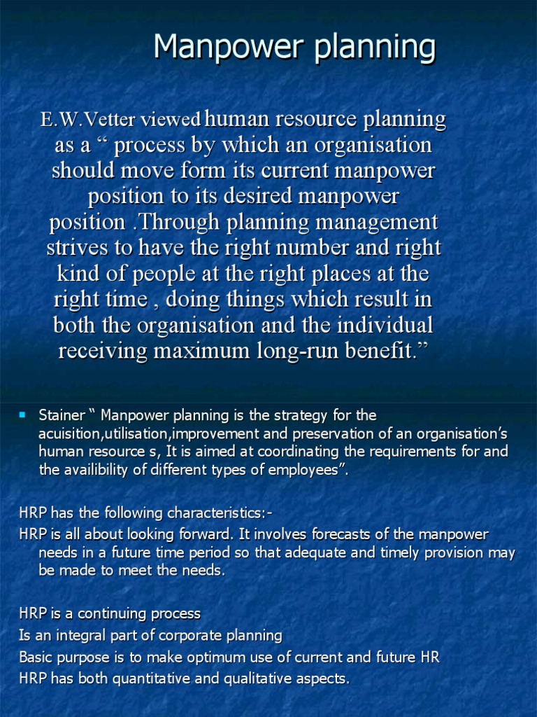 Manpower Planning | PDF | Human Resources | Resource