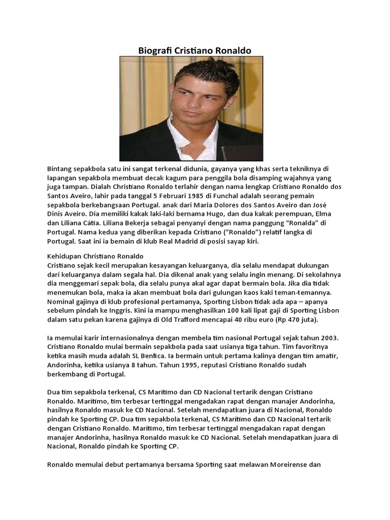 Biografi Cristiano Ronaldo | PDF