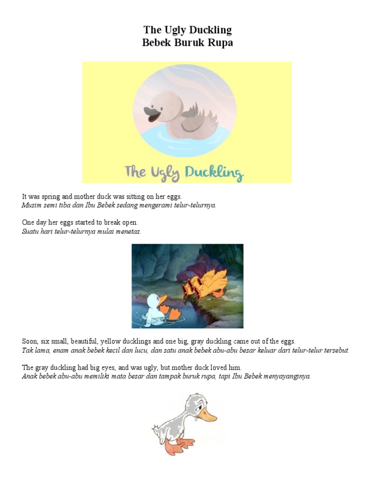 The Ugly Duckling Bebek Buruk Rupa | PDF | Waterfowl | Birds