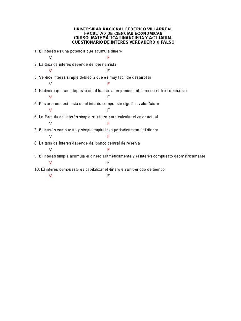 Cuestionario de Interés | PDF