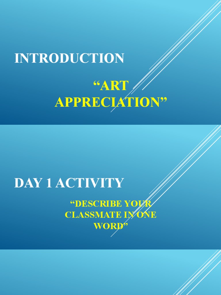 01 Art Appreciation Introduction | PDF | Composition (Visual Arts ...
