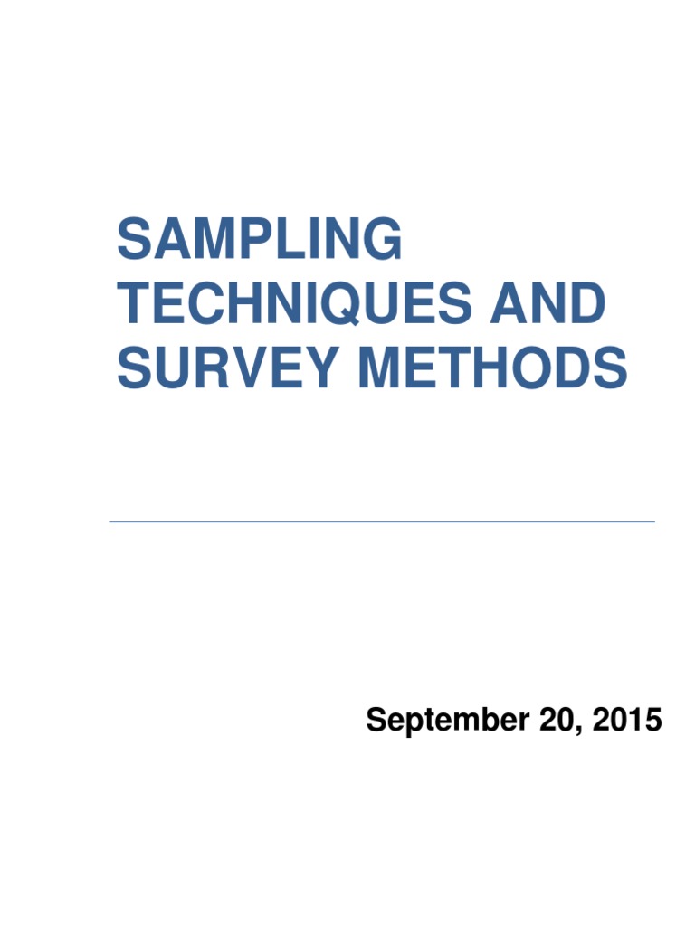 CSA - Sampling Techniques & Survey Methods PDF | PDF | Stratified ...