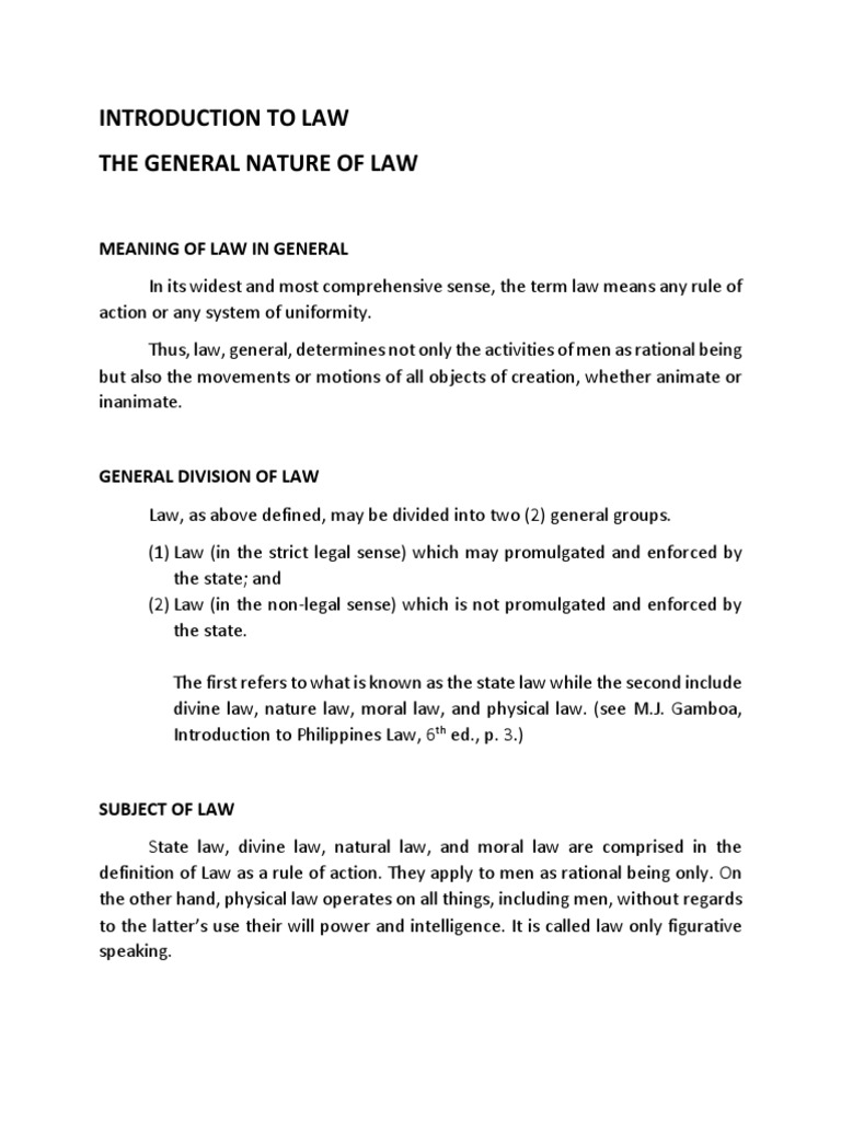 Introduction To Law | PDF | Supreme Courts | Revelation