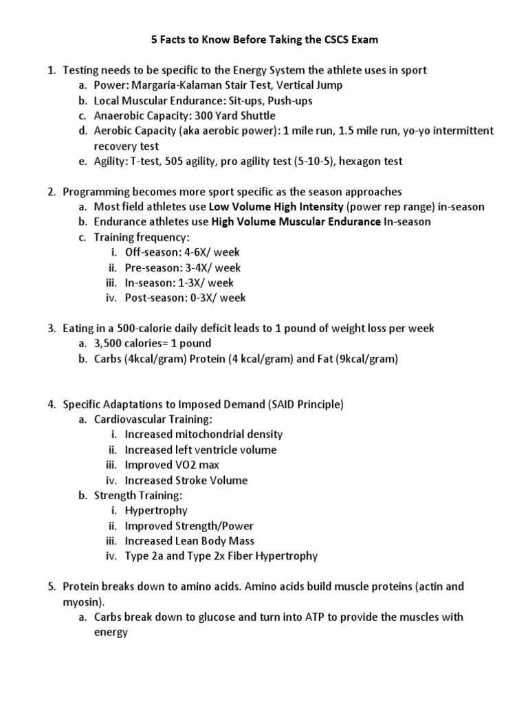 5 Facts To Know Before Taking The CSCS Exam PDF | PDF
