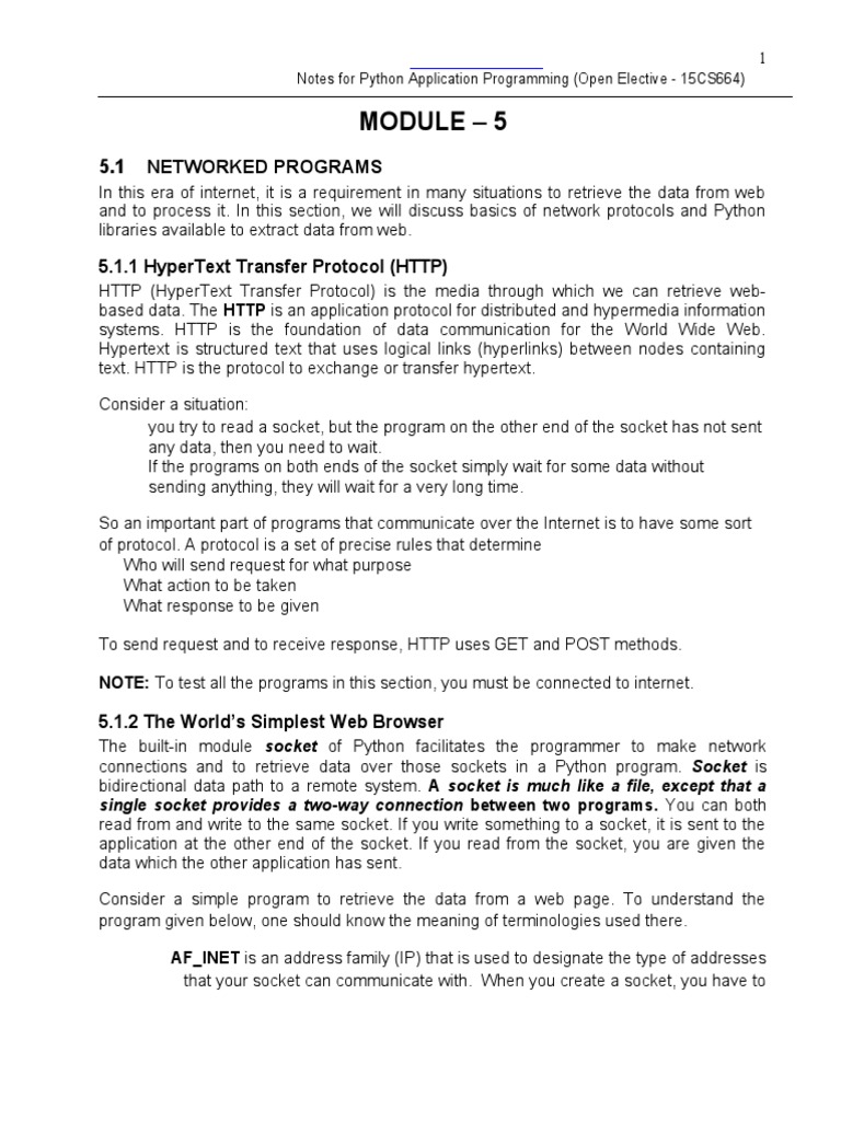 Module - 5: Networked Programs | PDF | Hyperlink | Relational Database