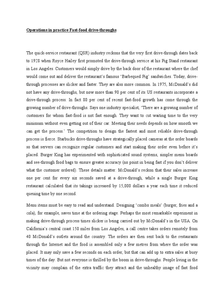 Case Study 3 | PDF | Fast Food | Fast Food Restaurants