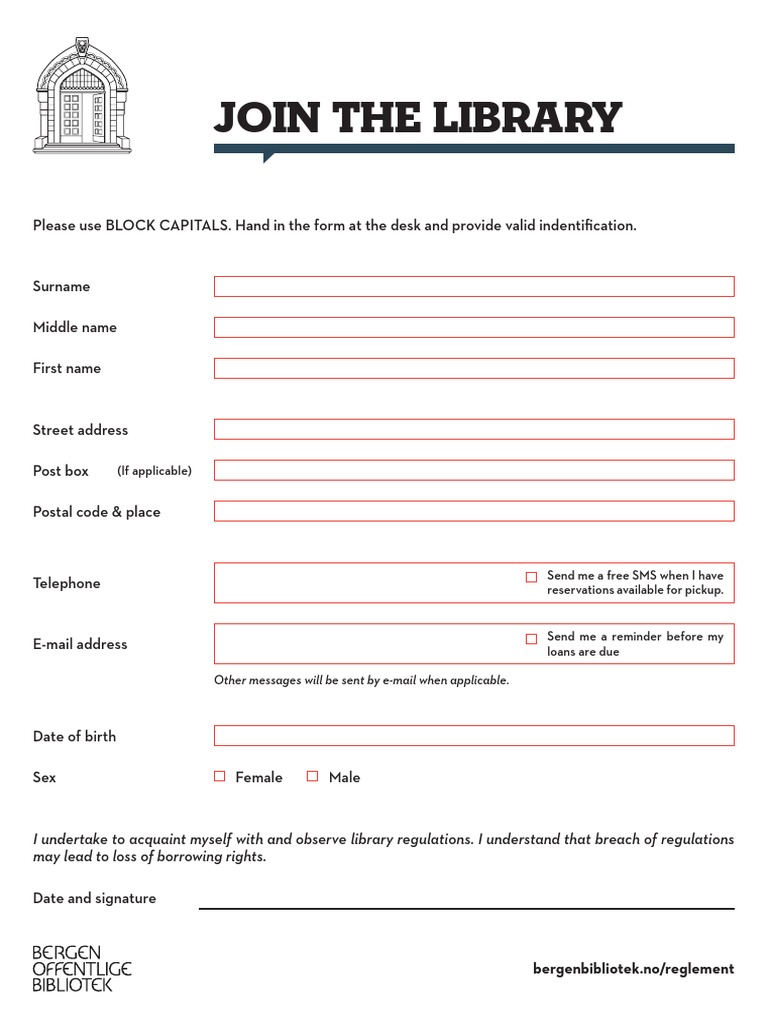 Joining the Library: Form Instructions | PDF