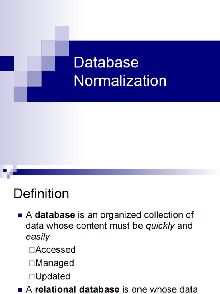 Database Normalization Slides | PDF | Data Model | Information Technology