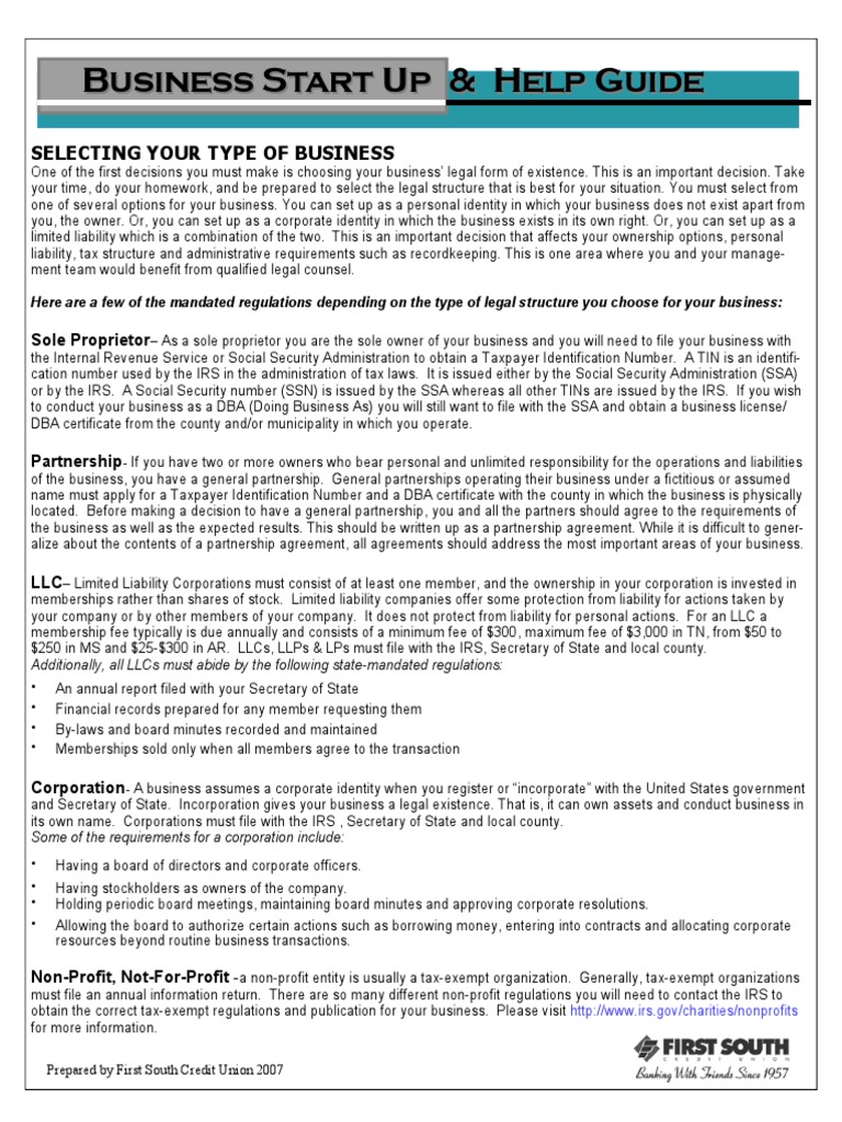 Business Start Up & Help Guide | PDF | Limited Liability Company ...